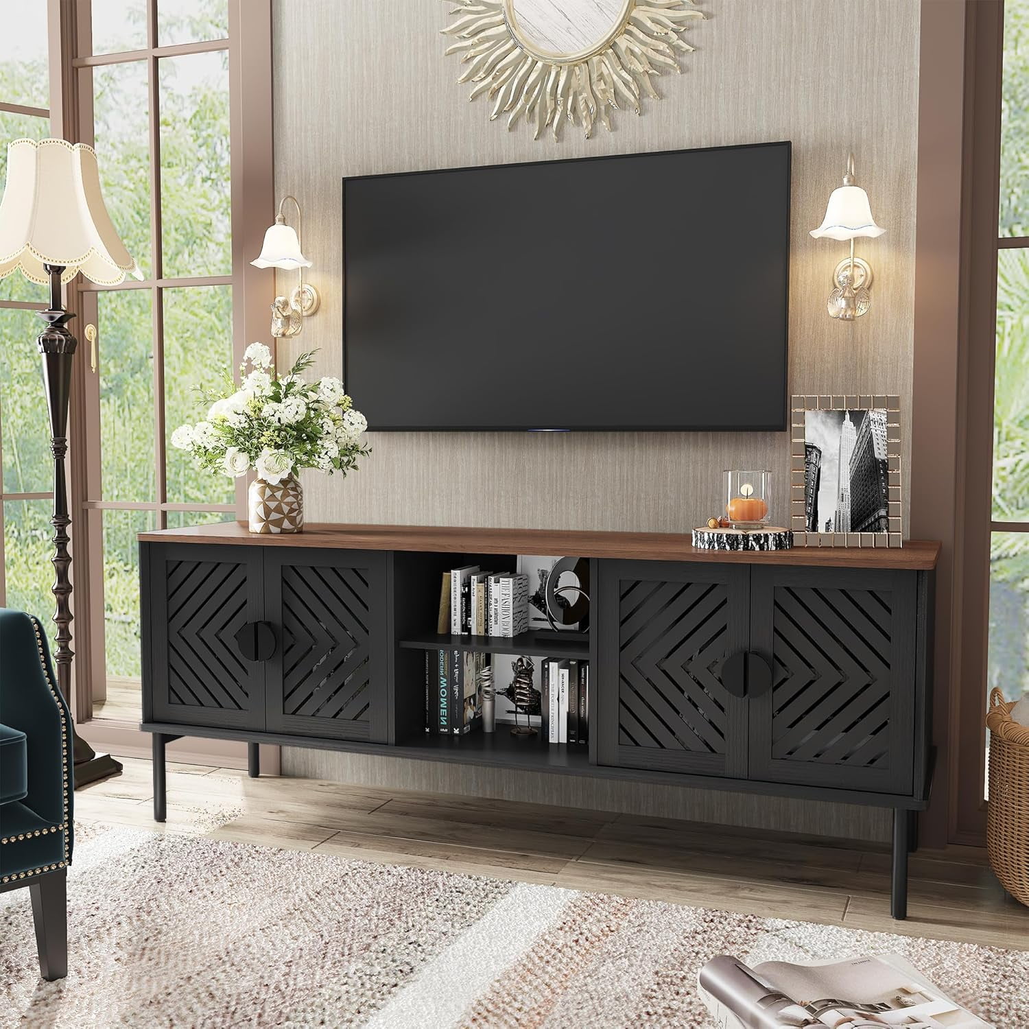 ARTPOWER 63" Modern TV Stands for Living Room, Long Entertainment ...