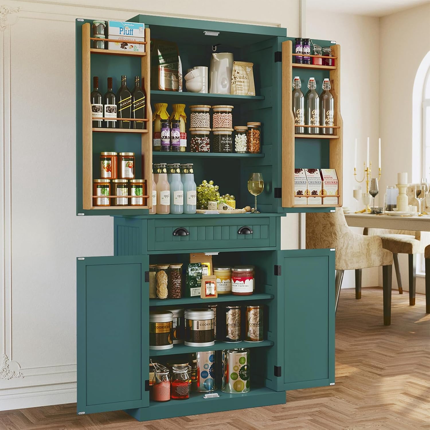 ARTPOWER 72" Pantry Storage Cabinet with Drawer, Freestanding Tall ...