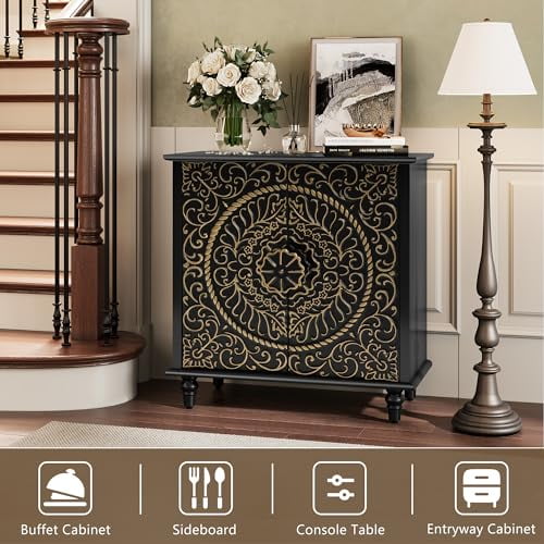 ARTPOWER Accent Cabinet with 2 Doors, Decorative Storage Cabinet with ...