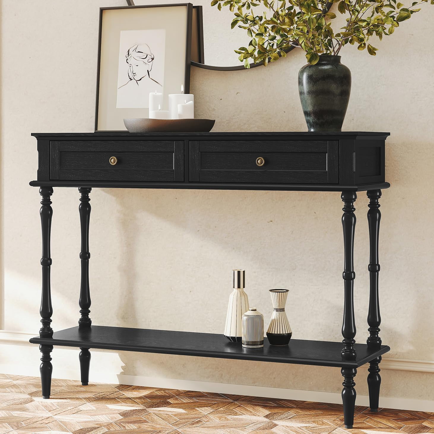 ARTPOWER Console Table for Entryway with 2 Drawers-Minimal Assembly ...