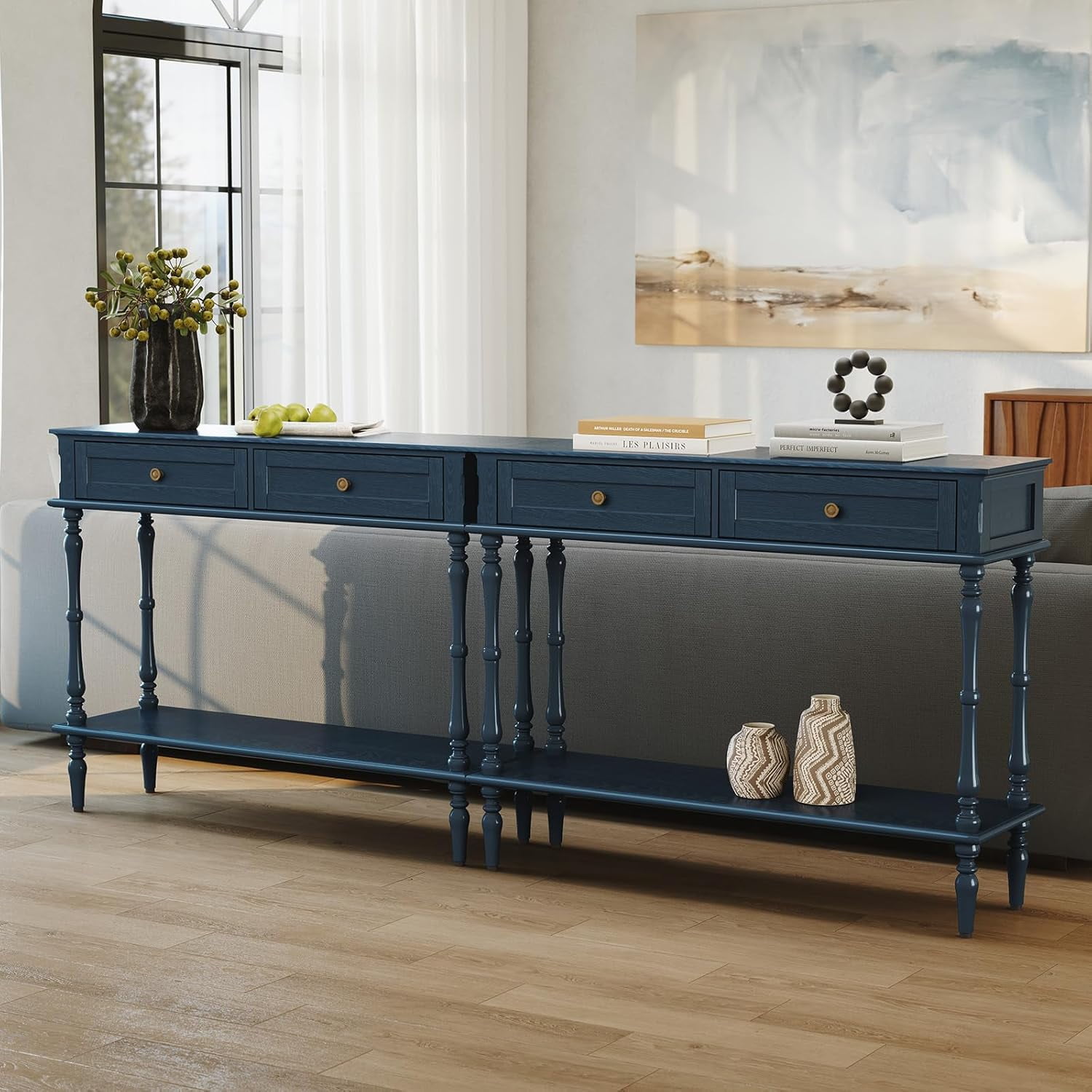 ARTPOWER Console Table for Entryway with 2 Drawers-Minimal Assembly ...