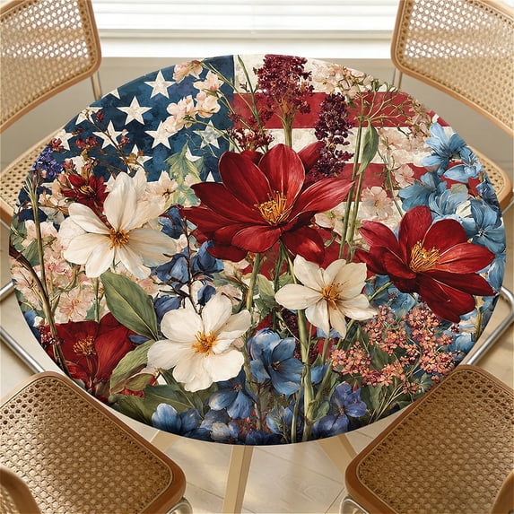 ARTSLION Elastic Tablecloth For Round Tables, Waterproof Tablecover For ...