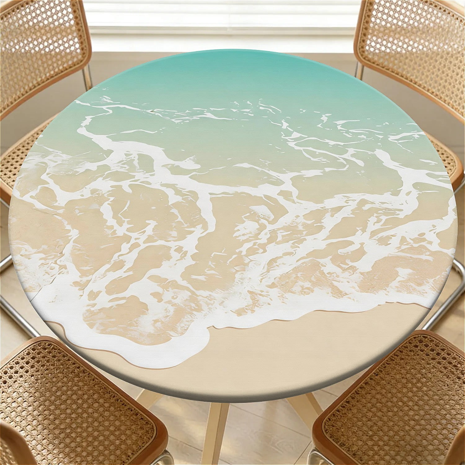 ARTSLION Elastic Tablecloth For Round Tables, Waterproof Tablecover For ...