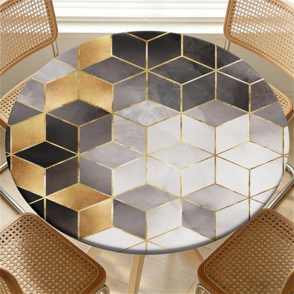 ARTSLION Elastic Tablecloth For Round Tables, Waterproof Tablecover For ...