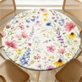 ARTSLION Elastic Tablecloth For Round Tables, Waterproof Tablecover For ...