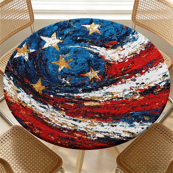 ARTSLION Elastic Tablecloth For Round Tables, Waterproof Tablecover For ...