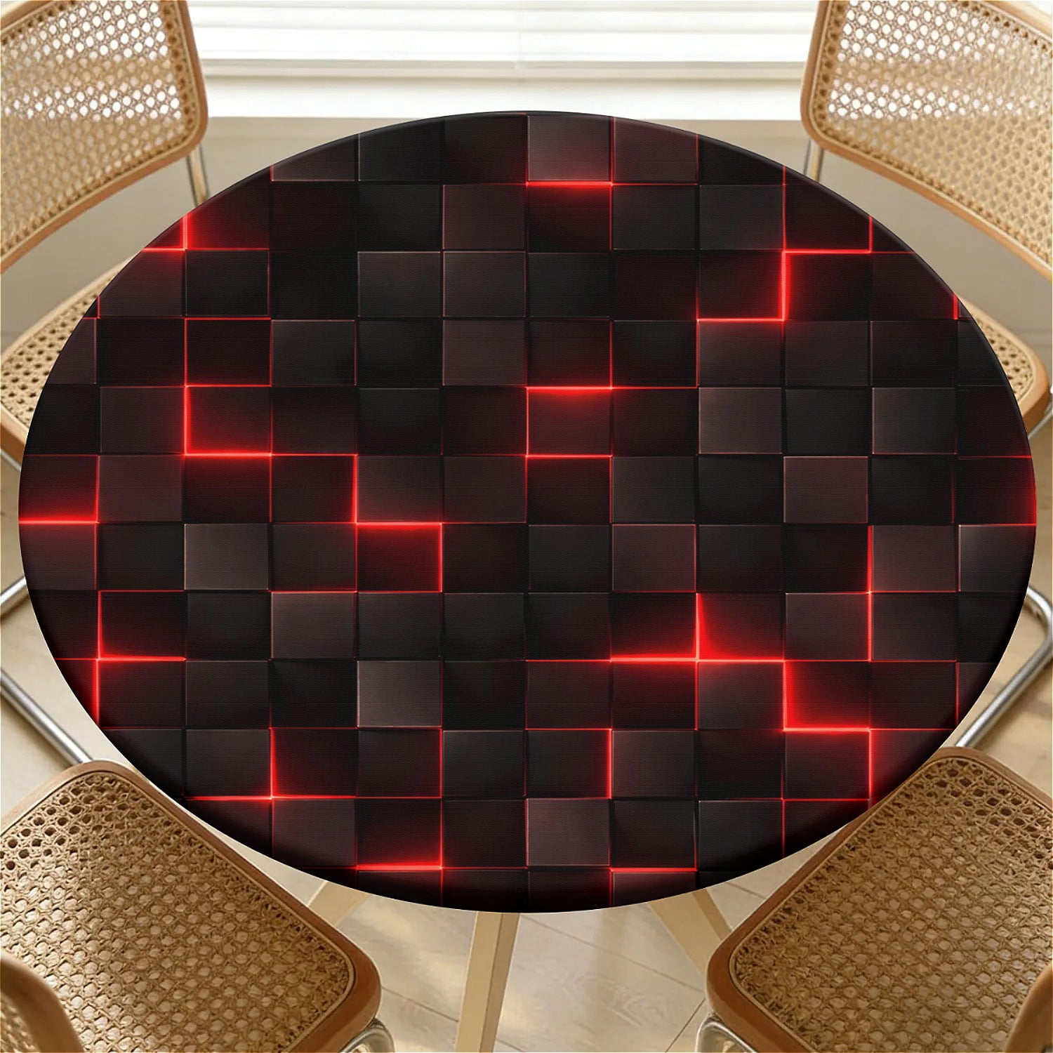 ARTSLION Elastic Tablecloth For Round Tables, Waterproof Tablecover For ...