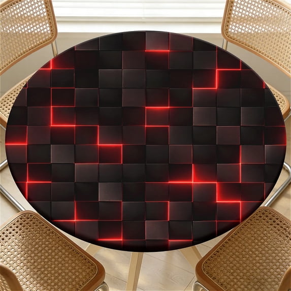 ARTSLION Elastic Tablecloth For Round Tables, Waterproof Tablecover For ...