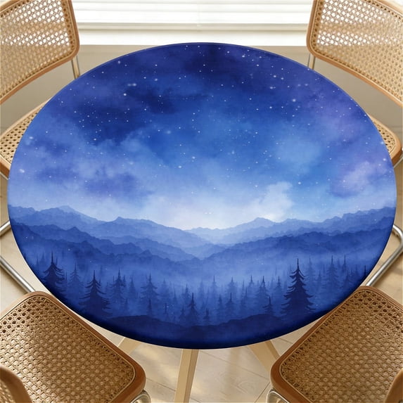 ARTSLION Elastic Tablecloth For Round Tables, Waterproof Tablecover For ...
