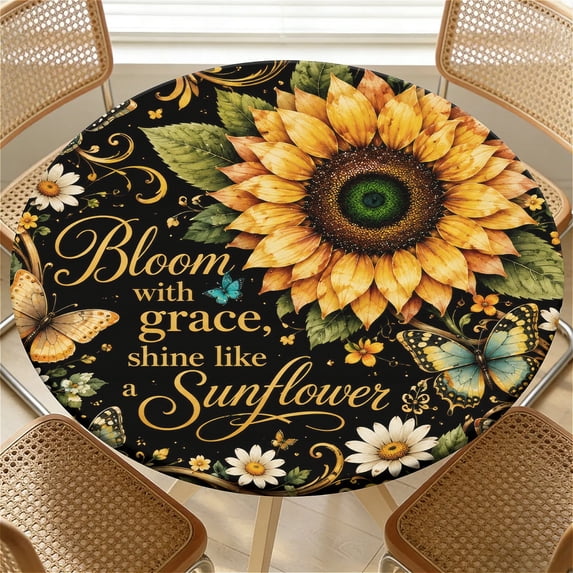 ARTSLION Elastic Tablecloth For Round Tables, Waterproof Tablecover For ...