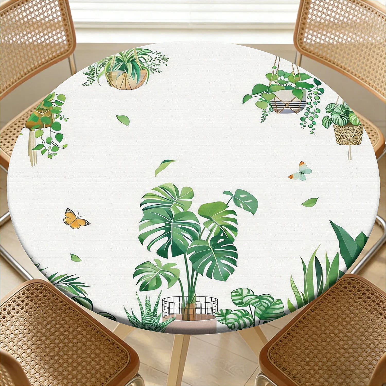 ARTSLION Elastic Tablecloth For Round Tables, Waterproof Tablecover For ...