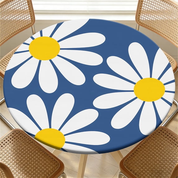 ARTSLION Elastic Tablecloth For Round Tables, Waterproof Tablecover For ...