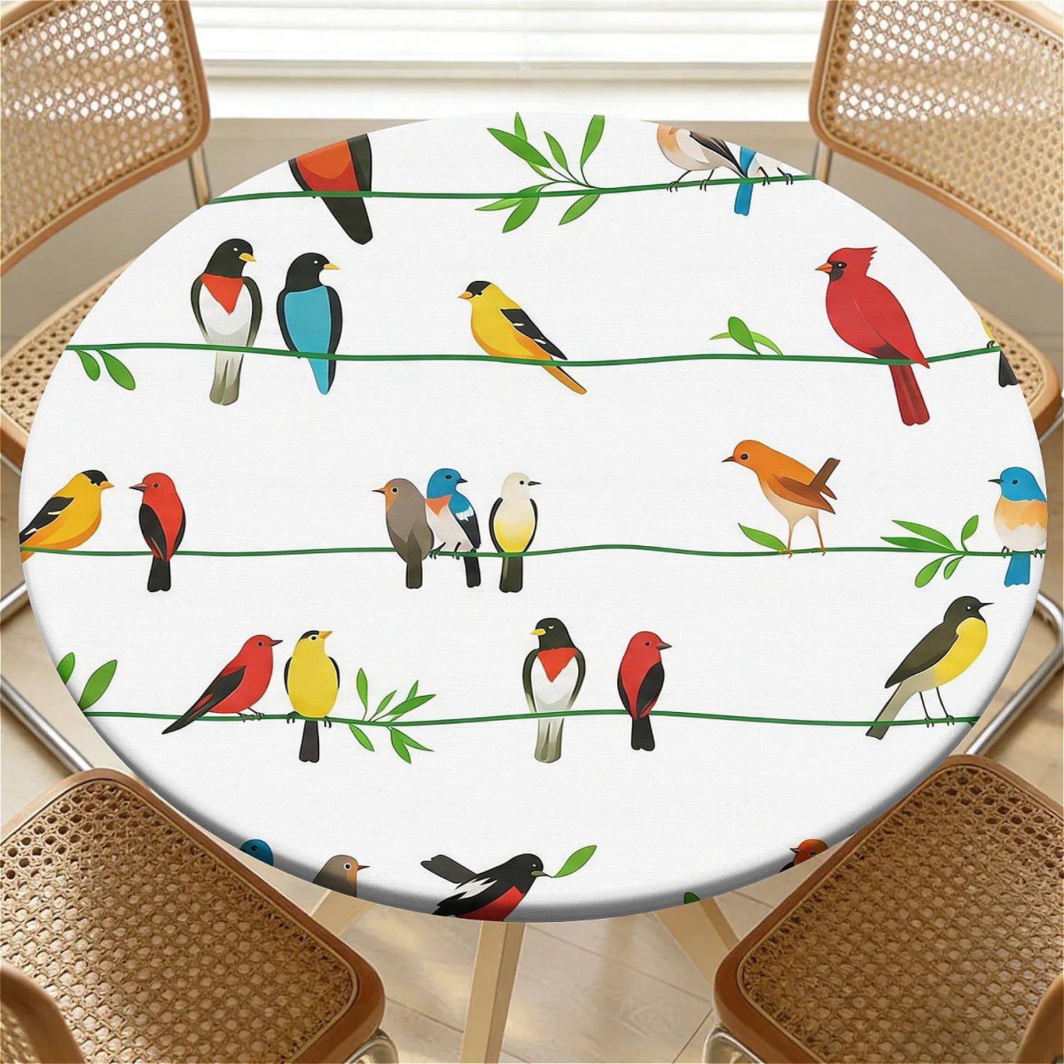 ARTSLION Elastic Tablecloth For Round Tables, Waterproof Tablecover For ...