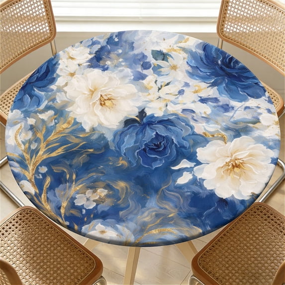 ARTSLION Elastic Tablecloth For Round Tables, Waterproof Tablecover For ...