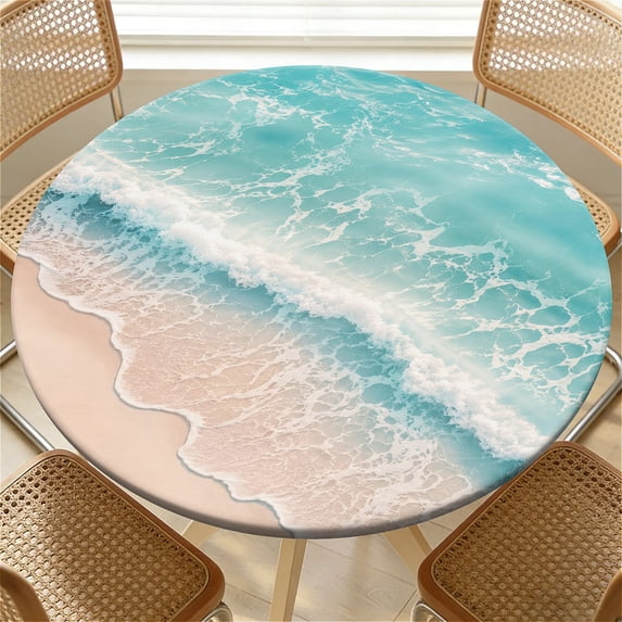 ARTSLION Elastic Tablecloth For Round Tables, Waterproof Tablecover For ...