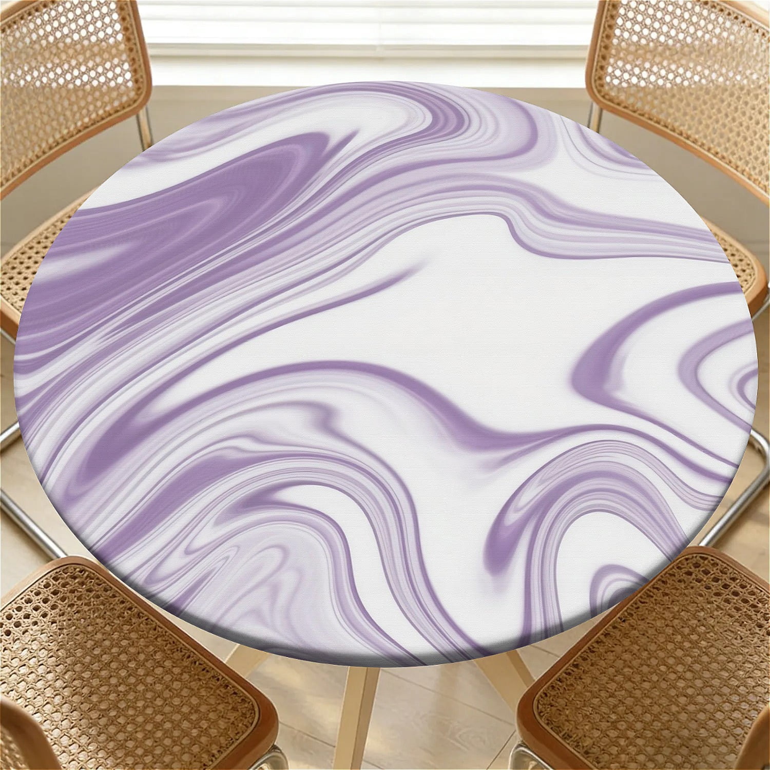 ARTSLION Elastic Tablecloth For Round Tables, Waterproof Tablecover For ...