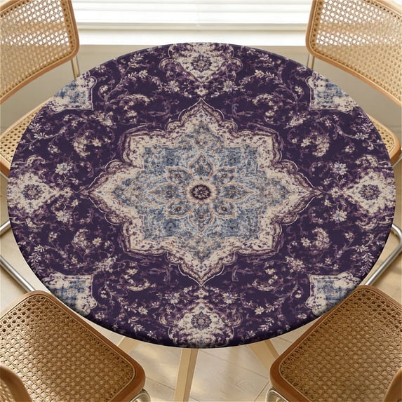 ARTSLION Elastic Tablecloth For Round Tables, Waterproof Tablecover For ...