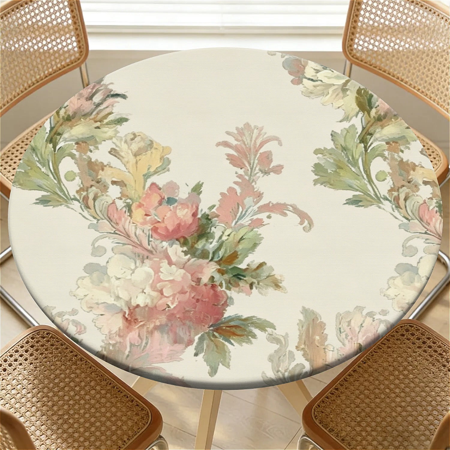 ARTSLION Elastic Tablecloth For Round Tables, Waterproof Tablecover For ...
