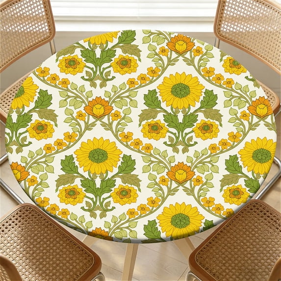 ARTSLION Elastic Tablecloth For Round Tables, Waterproof Tablecover For ...