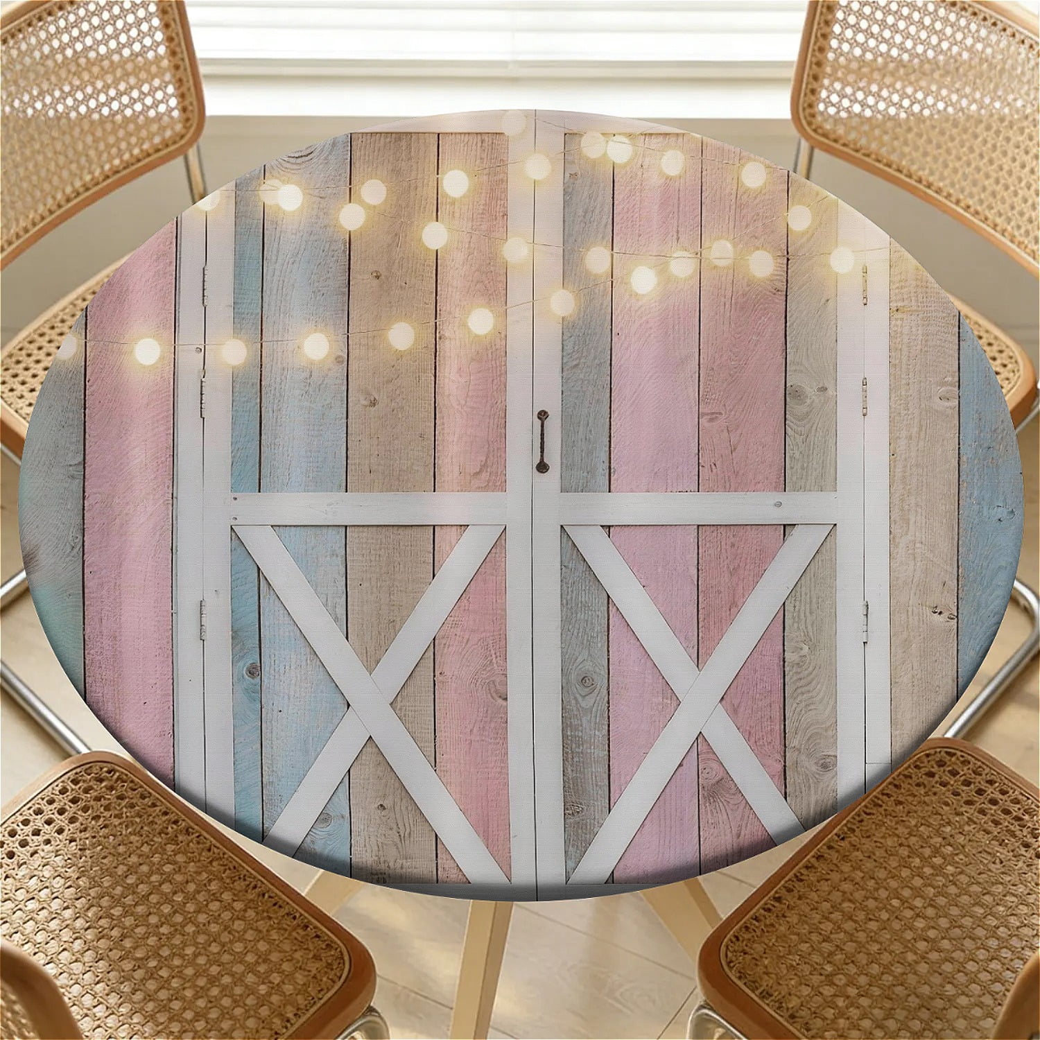 ARTSLION Elastic Tablecloth For Round Tables, Waterproof Tablecover For ...
