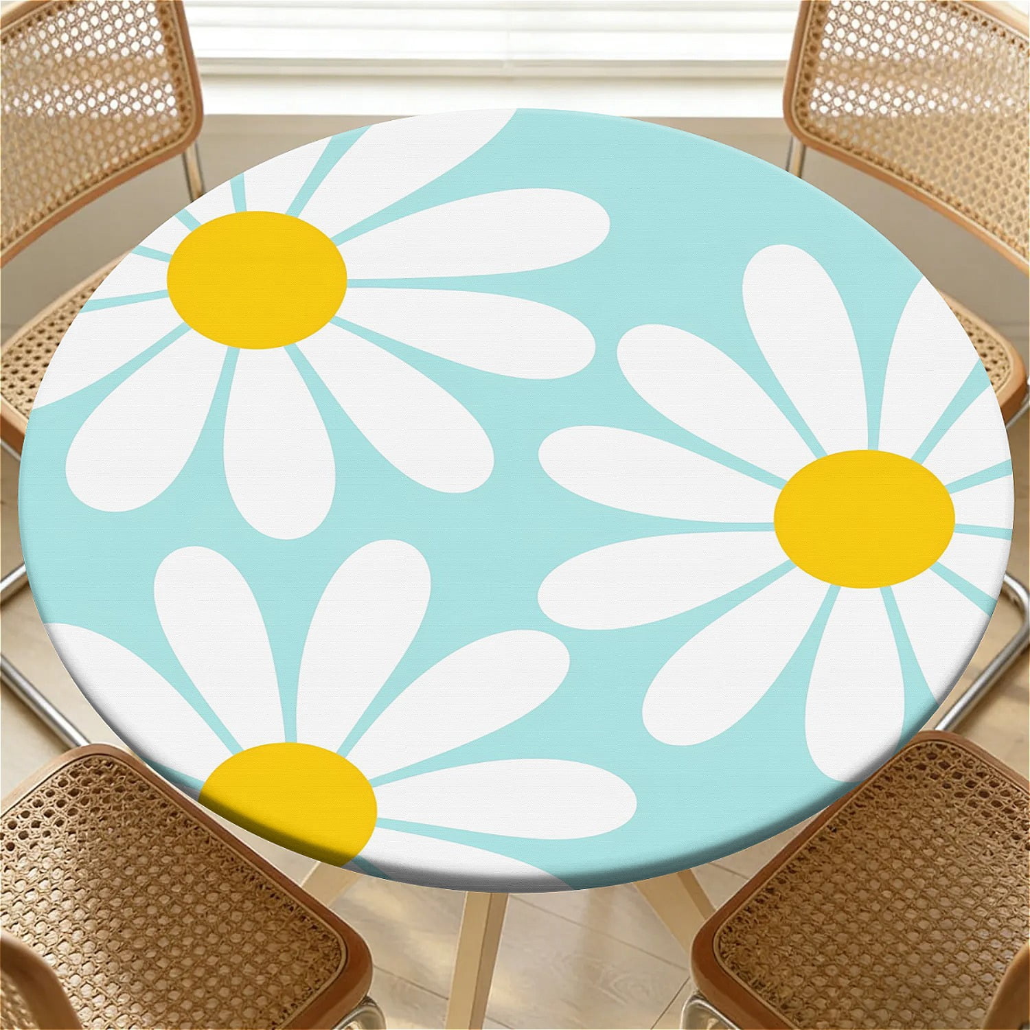 ARTSLION Elastic Tablecloth For Round Tables, Waterproof Tablecover For ...