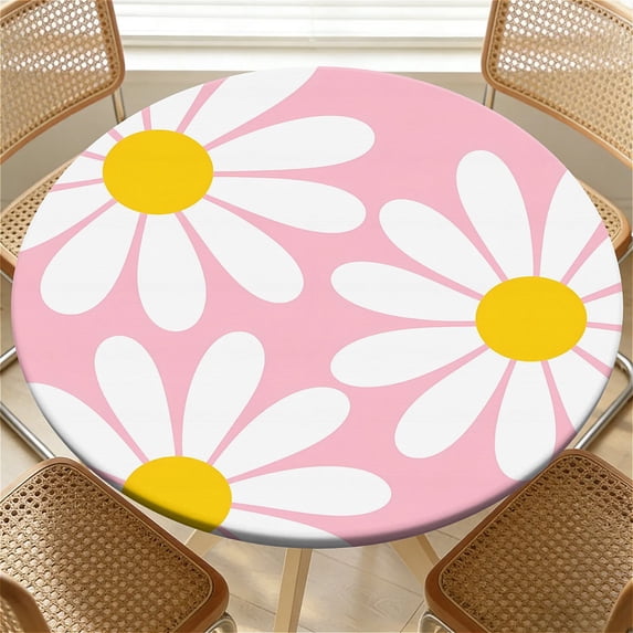 ARTSLION Elastic Tablecloth For Round Tables, Waterproof Tablecover For ...