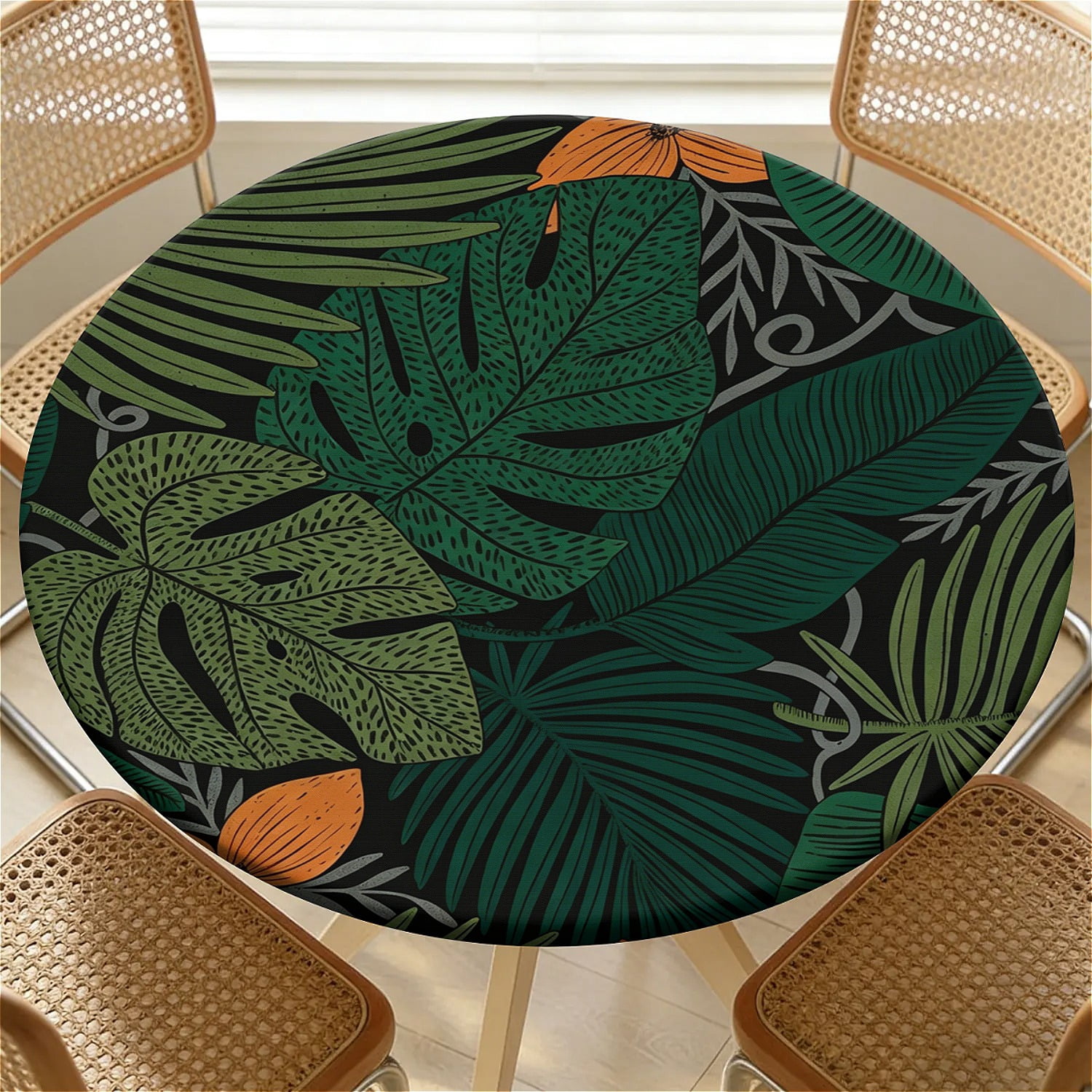 ARTSLION Elastic Tablecloth For Round Tables, Waterproof Tablecover For ...