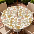 ARTSLION Round Outdoor Tablecloth For Up To 36in With Umbrella Hole ...