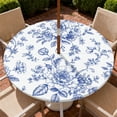 ARTSLION Round Outdoor Tablecloth For Up To 48in With Umbrella Hole ...