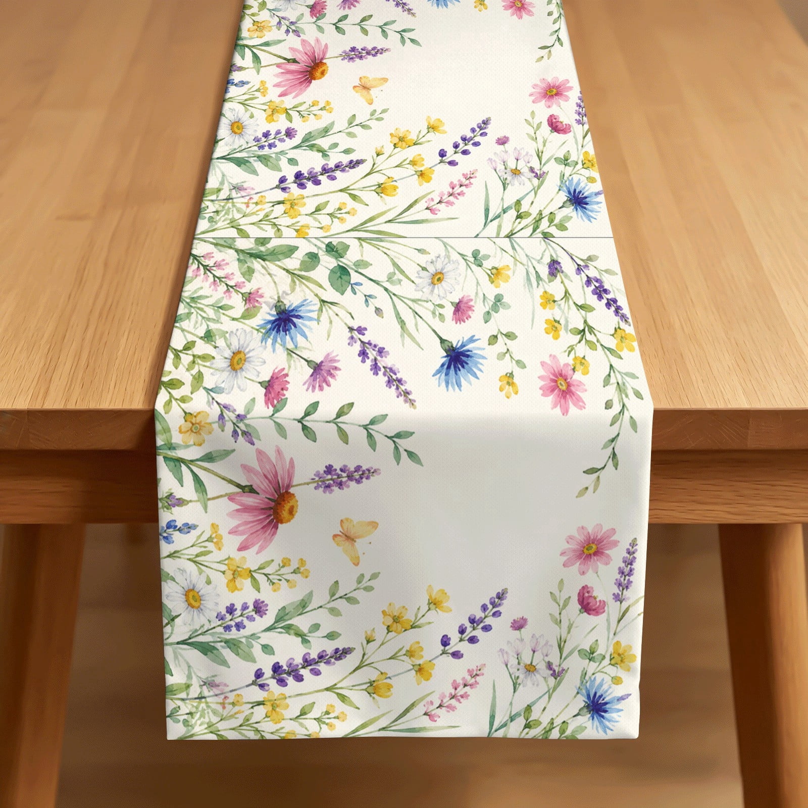 ARTSLION Waterproof Table Runner 13X36 Inch Polyester Wipe Clean Patio ...
