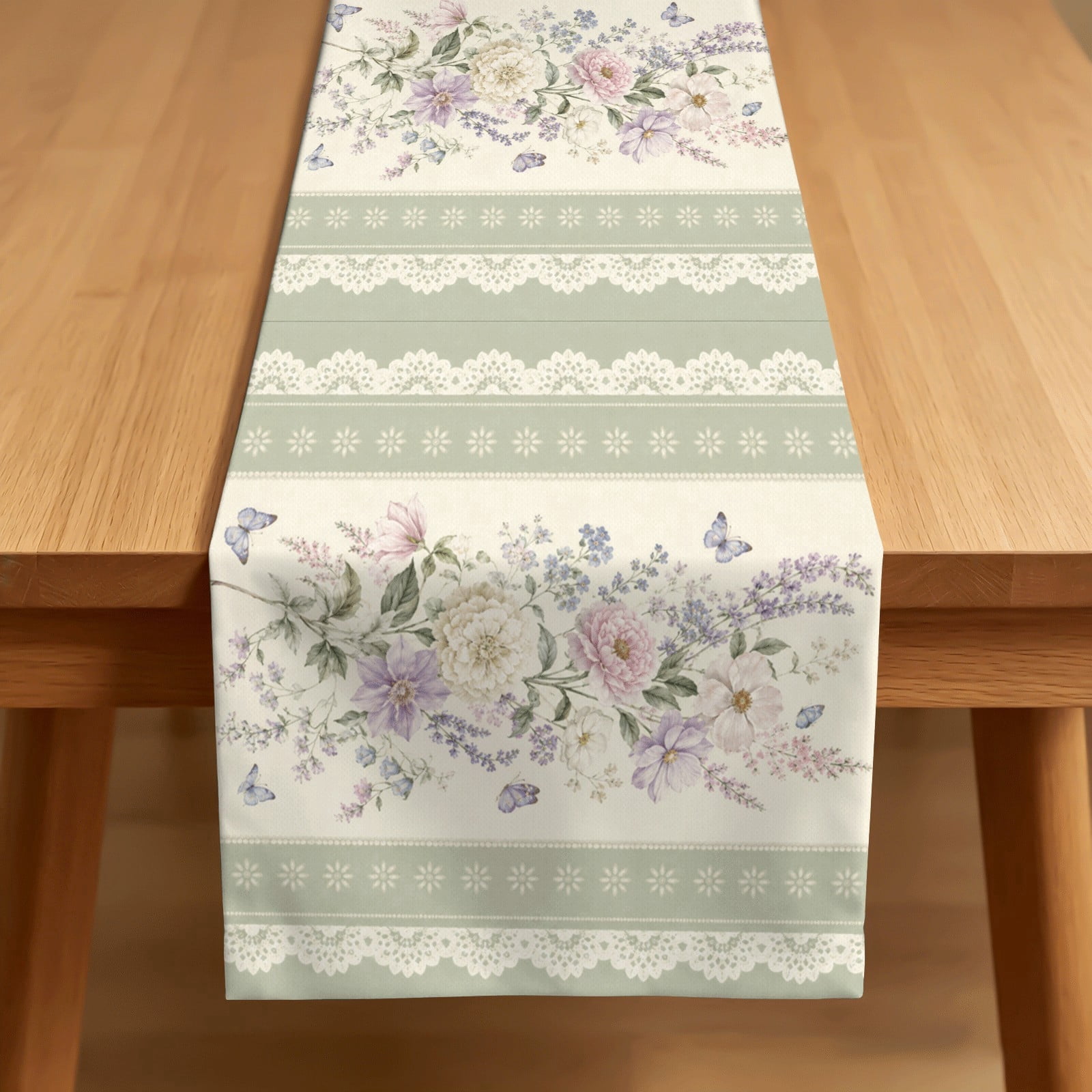 ARTSLION Waterproof Table Runner 13x108 Inch Polyester Wipe Clean Patio ...