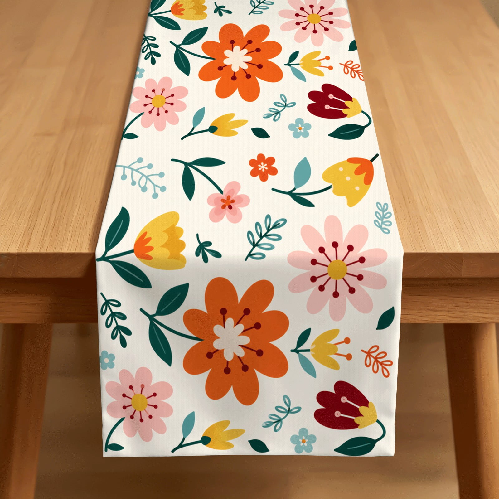 ARTSLION Waterproof Table Runner 13x60 Inch Polyester Wipe Clean Patio ...