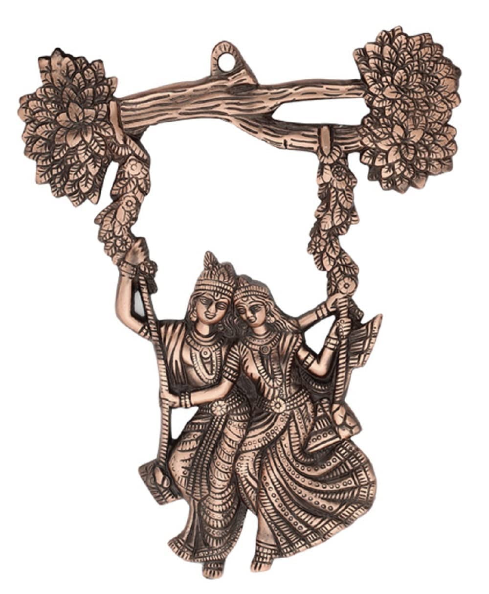 ARTSMART Metal Radha Krishna Wall Hanging Jhula Statue God Idols ...
