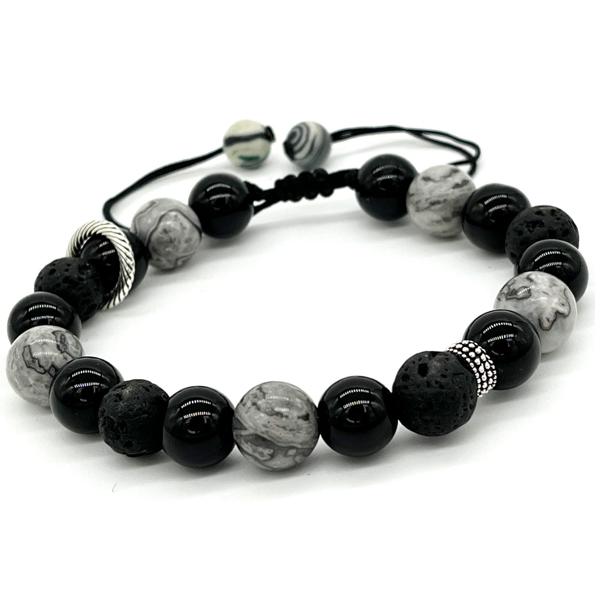 ARTSY Crafts Macrame Shamballa Wrapped Bracelet, Natural Gemstone ...