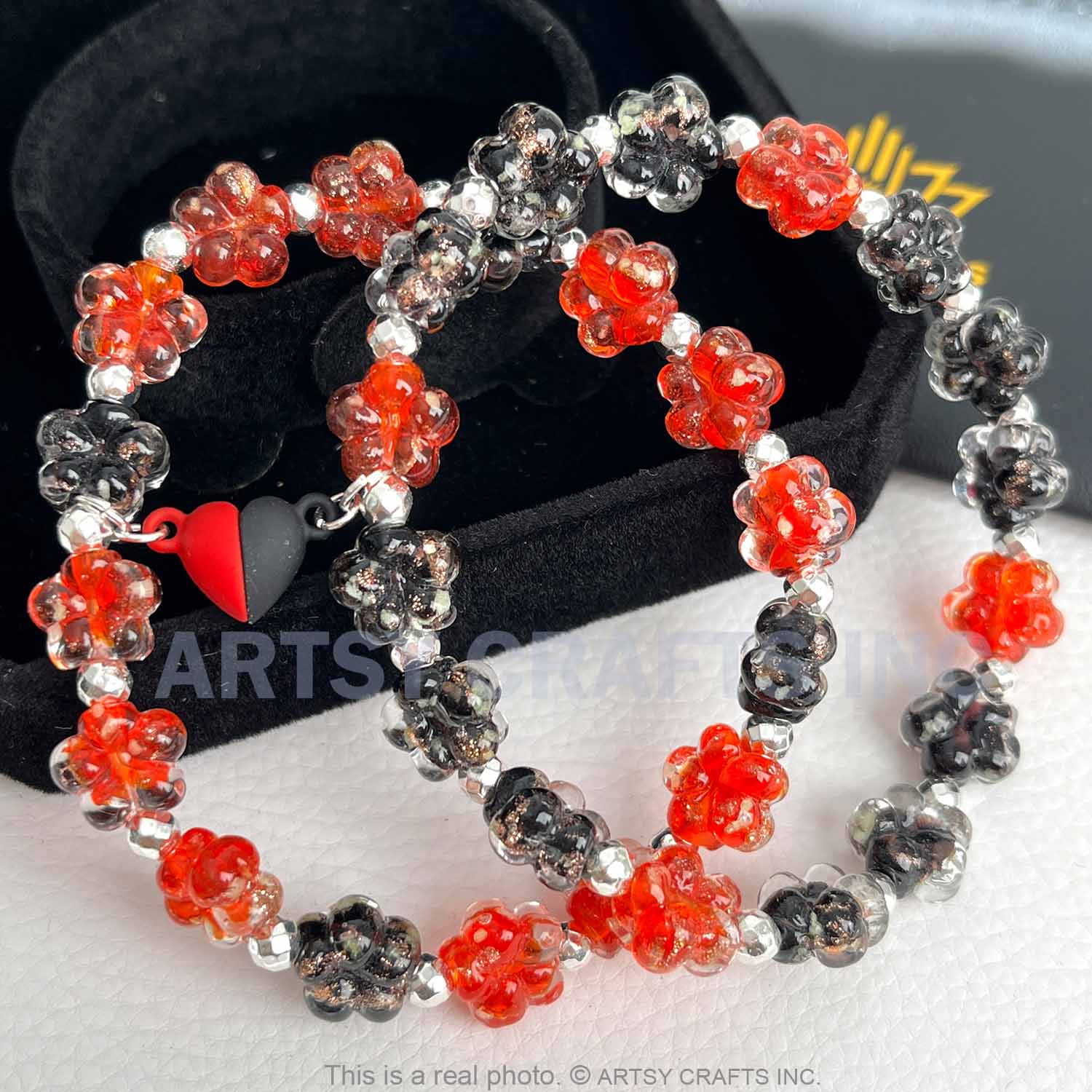 ARTSY Crafts Pack of 2 Glow in the Dark Firefly Bracelets, Handmade in ...