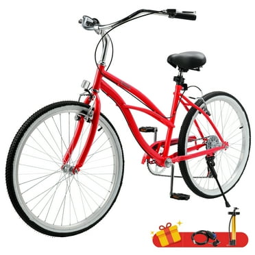 Single Speed Bicycles 26"Inch,Steel Frame, Wide Wheels for Stability ...