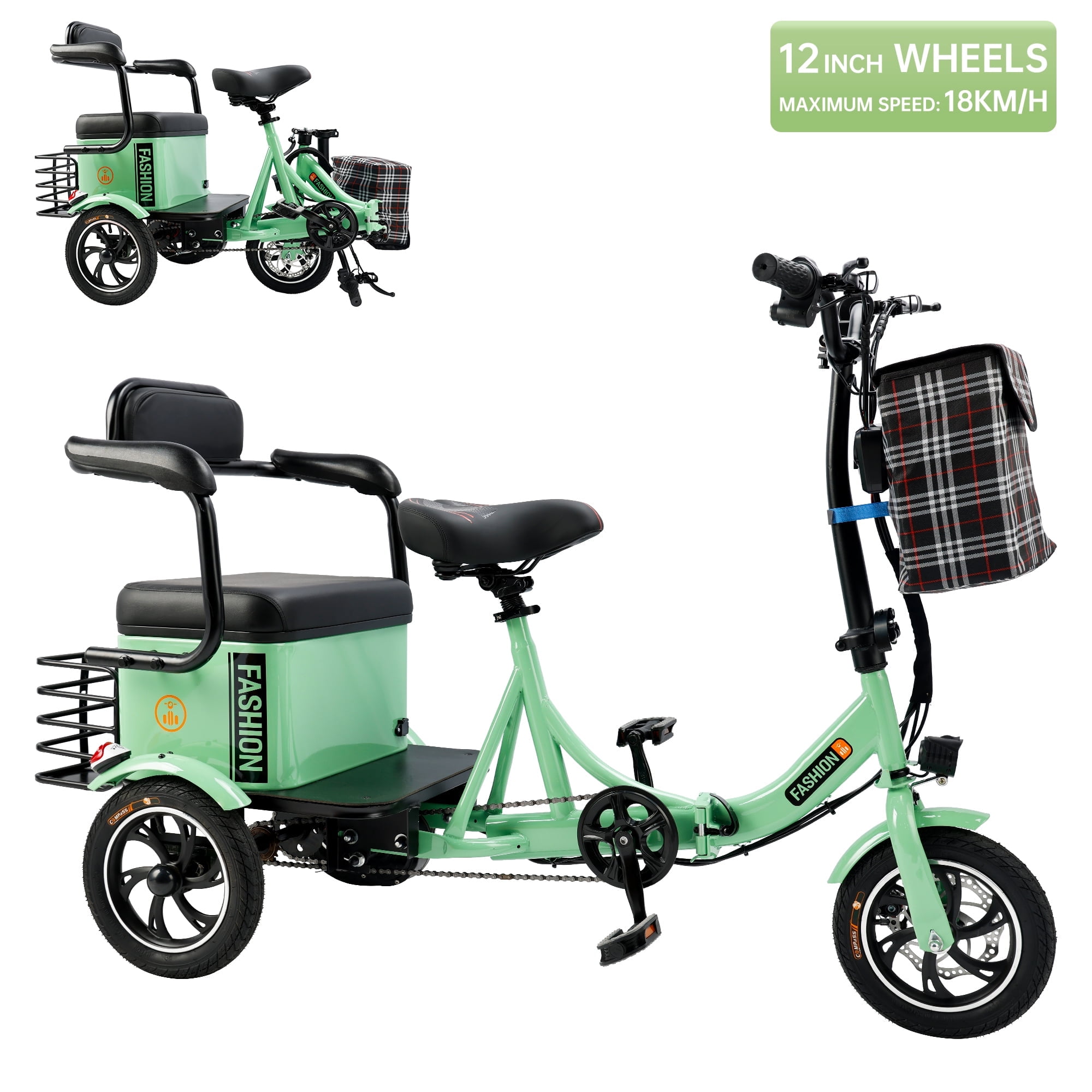 ARTUDATECH Electric Trike, Electric Tricycle for Adult, 400W 48V ...