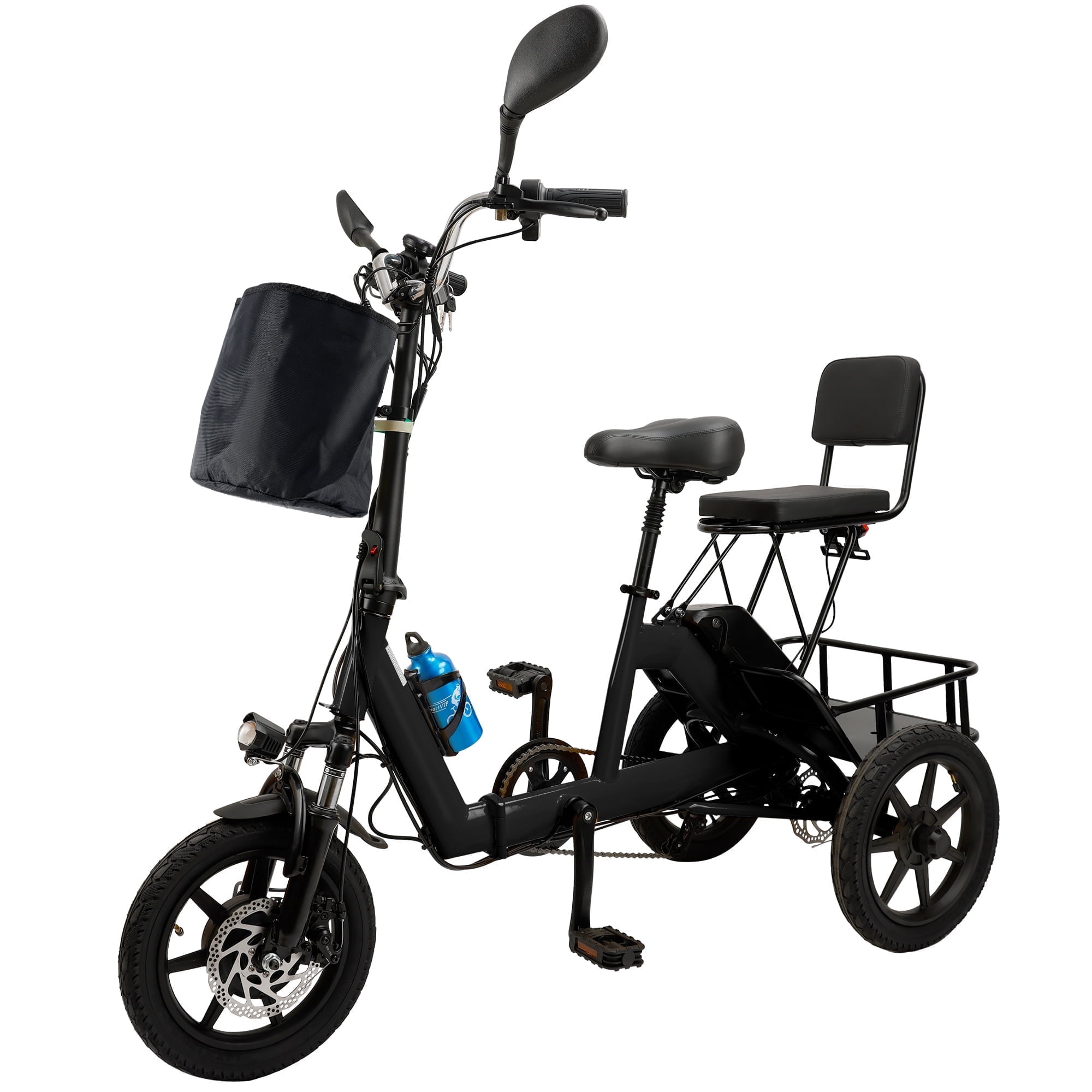 ARTUDATECH Electronic 3-Wheel Motorized Trike, 350W 48V Foldable E-Bike ...