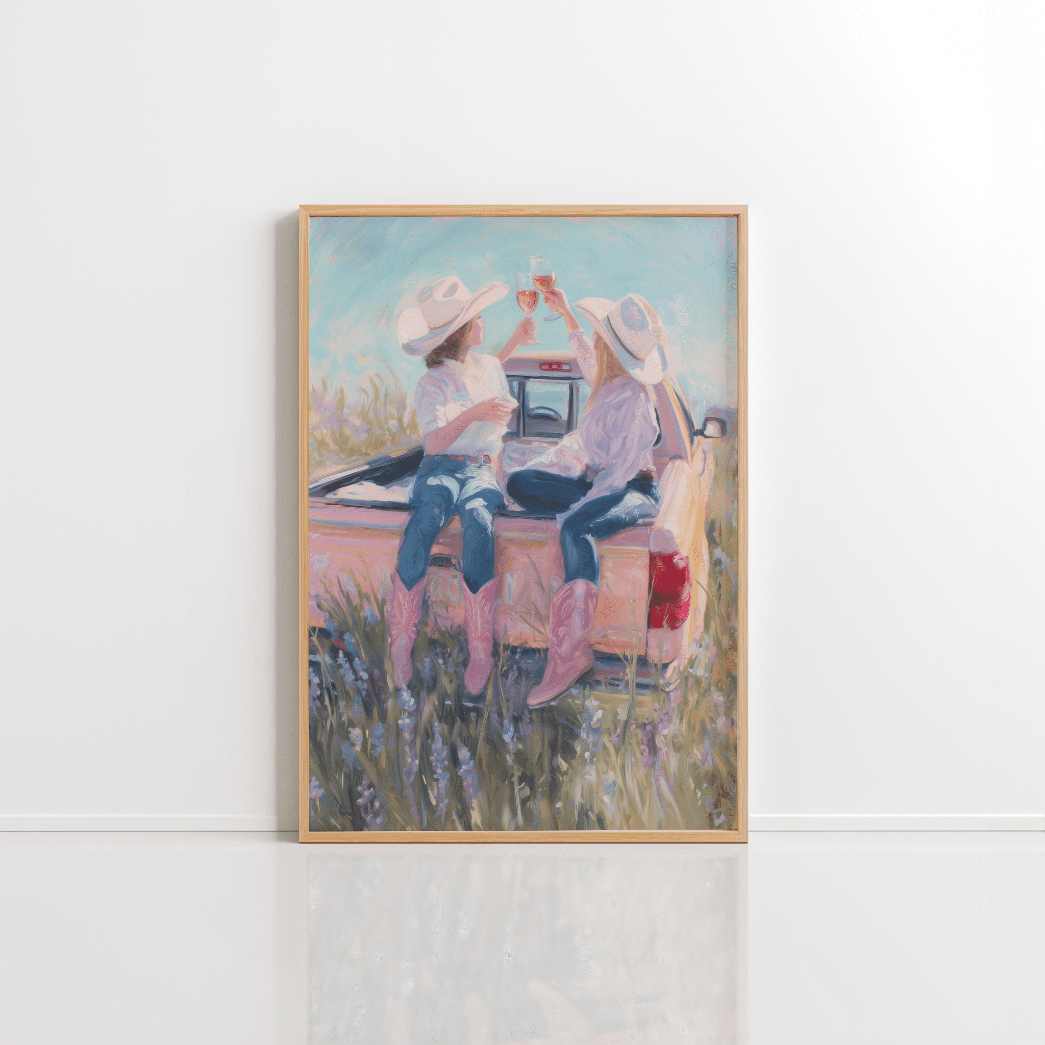 ARTVORA Cowgirl Wine Wall Art, Western Print, Rustic Farmhouse Wall ...