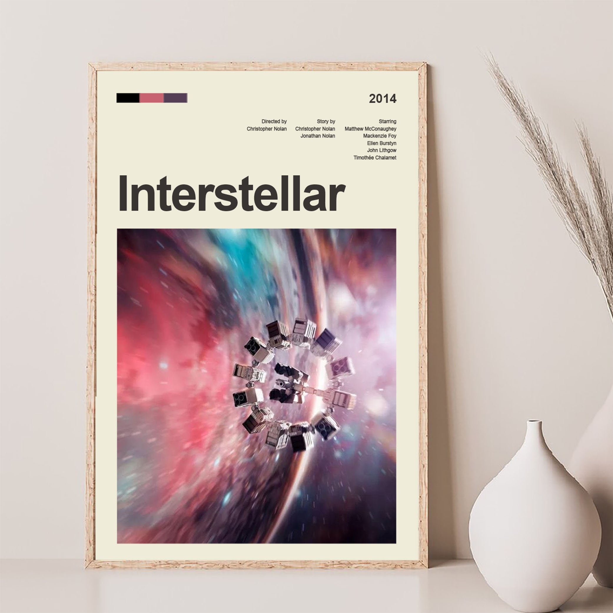 ARTVORA Mid Century Modern Interstellar Movie Print, Retro Vintage Film ...