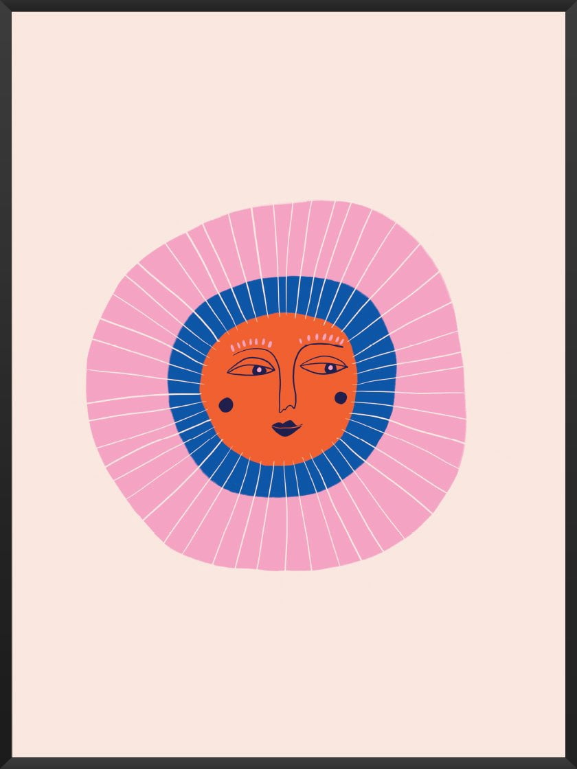 ARTVORA Summer Sun Poster, Beach Wall Art, Vibrant Color Print, Matte ...