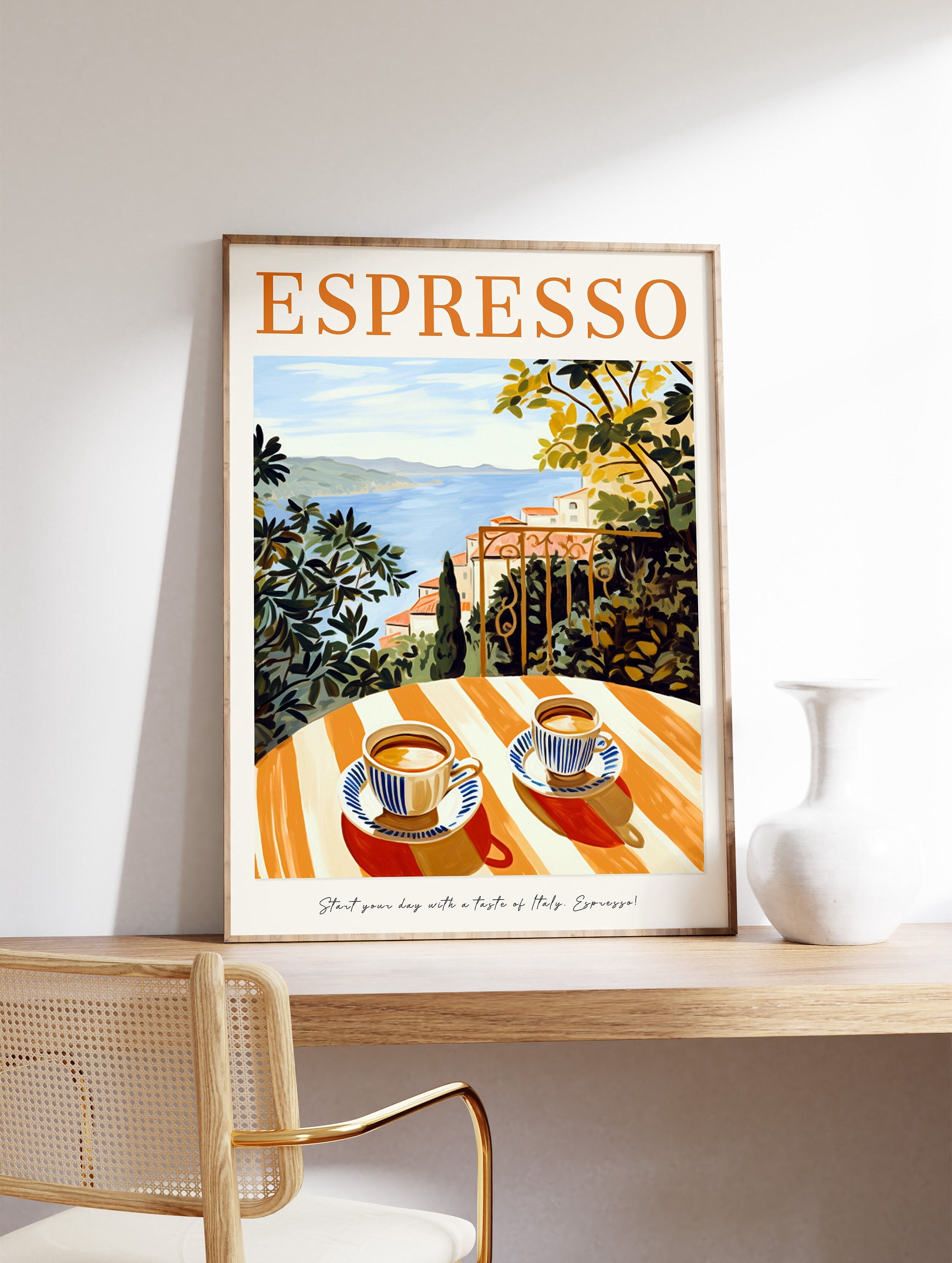 ARTVORA Vintage Coffee Shop Wall Poster for Kitchen Decor - Art Print ...