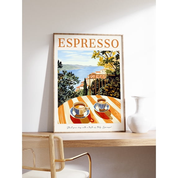 ARTVORA Vintage Coffee Shop Wall Poster for Kitchen Decor - Art Print ...