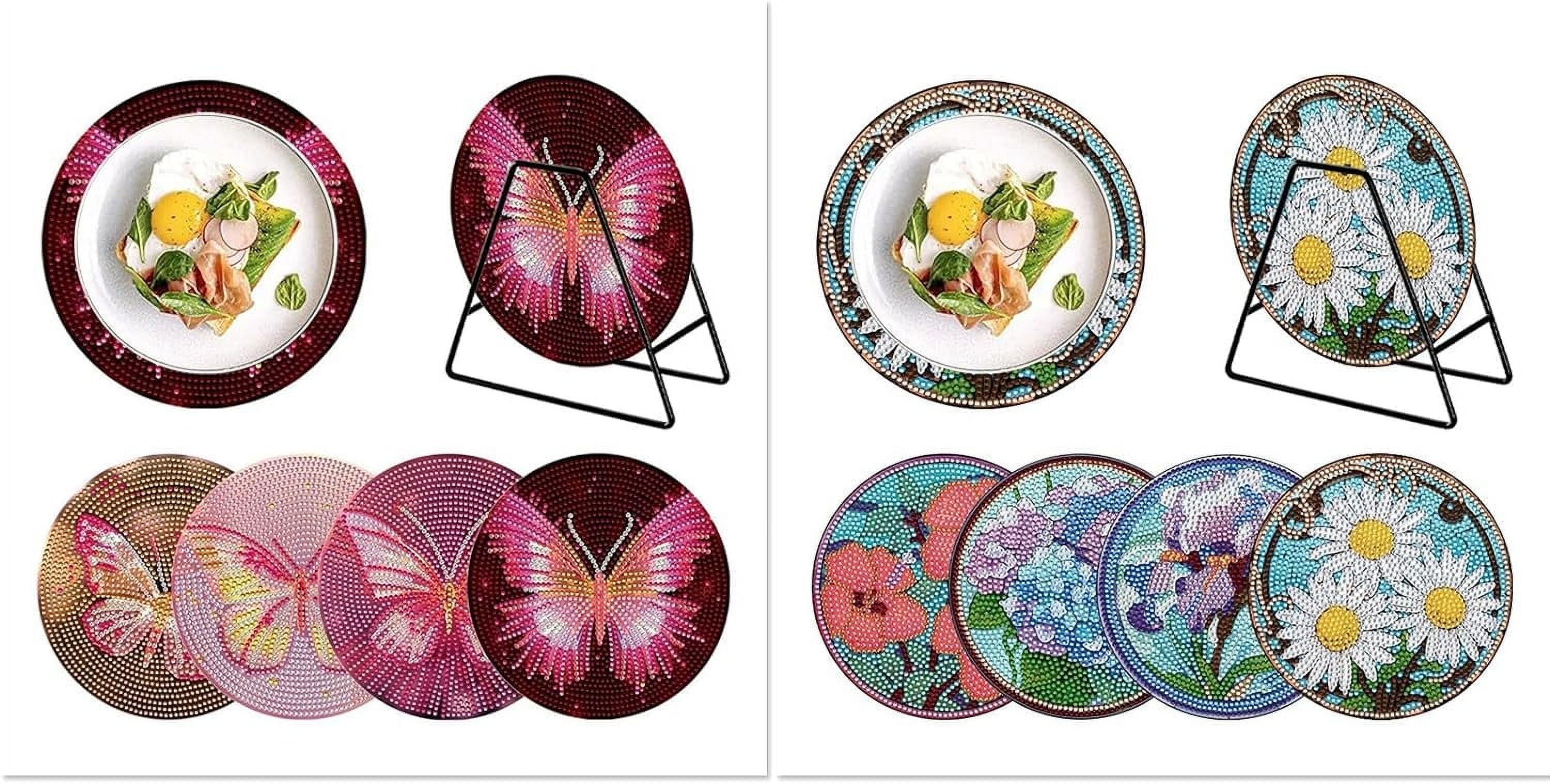 ARTopod 4Pcs DIY Diamond Art Painting Placemat with Holder and Cork Mat ...