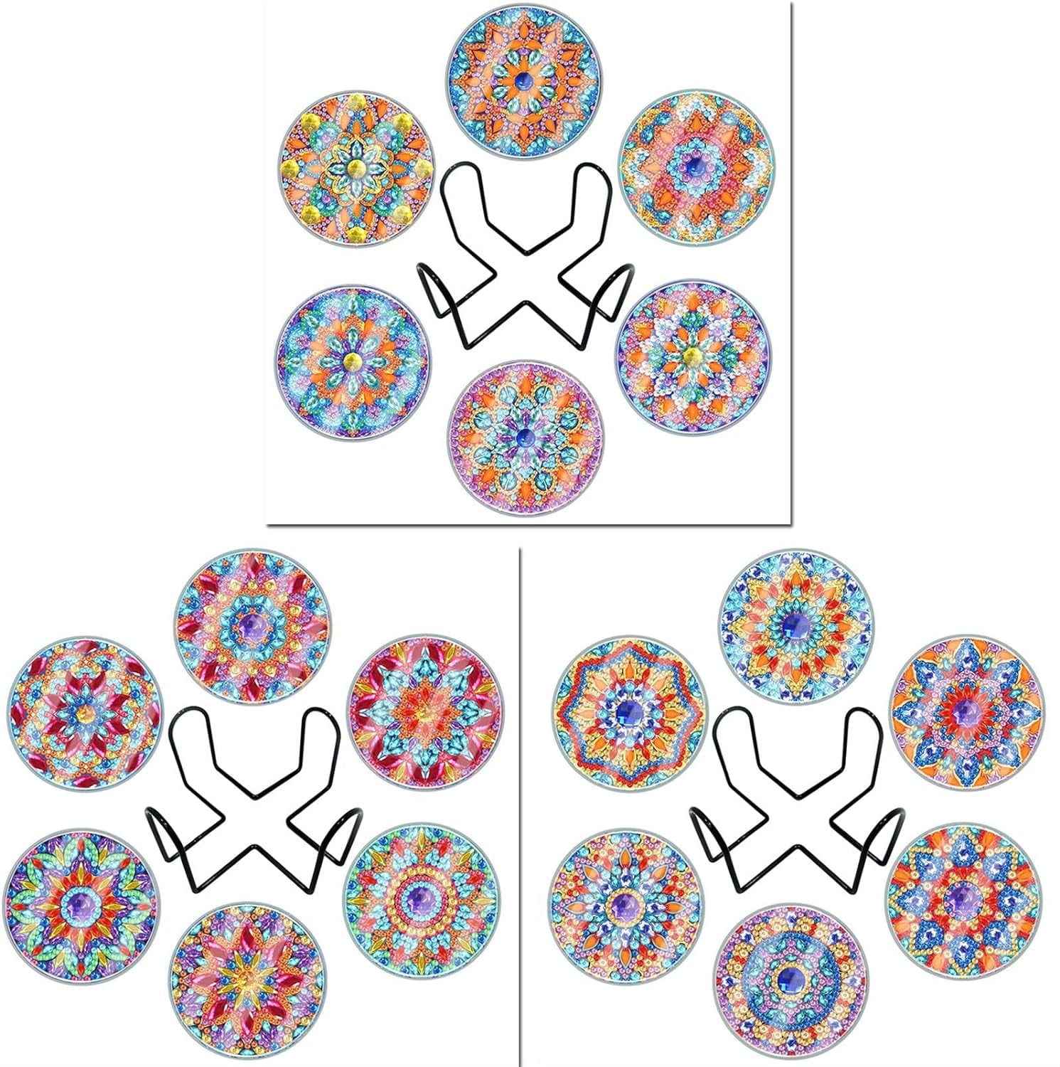 ARTopod 6Pcs Diamond Art Painting Coaster with Holder DIY Mandala ...