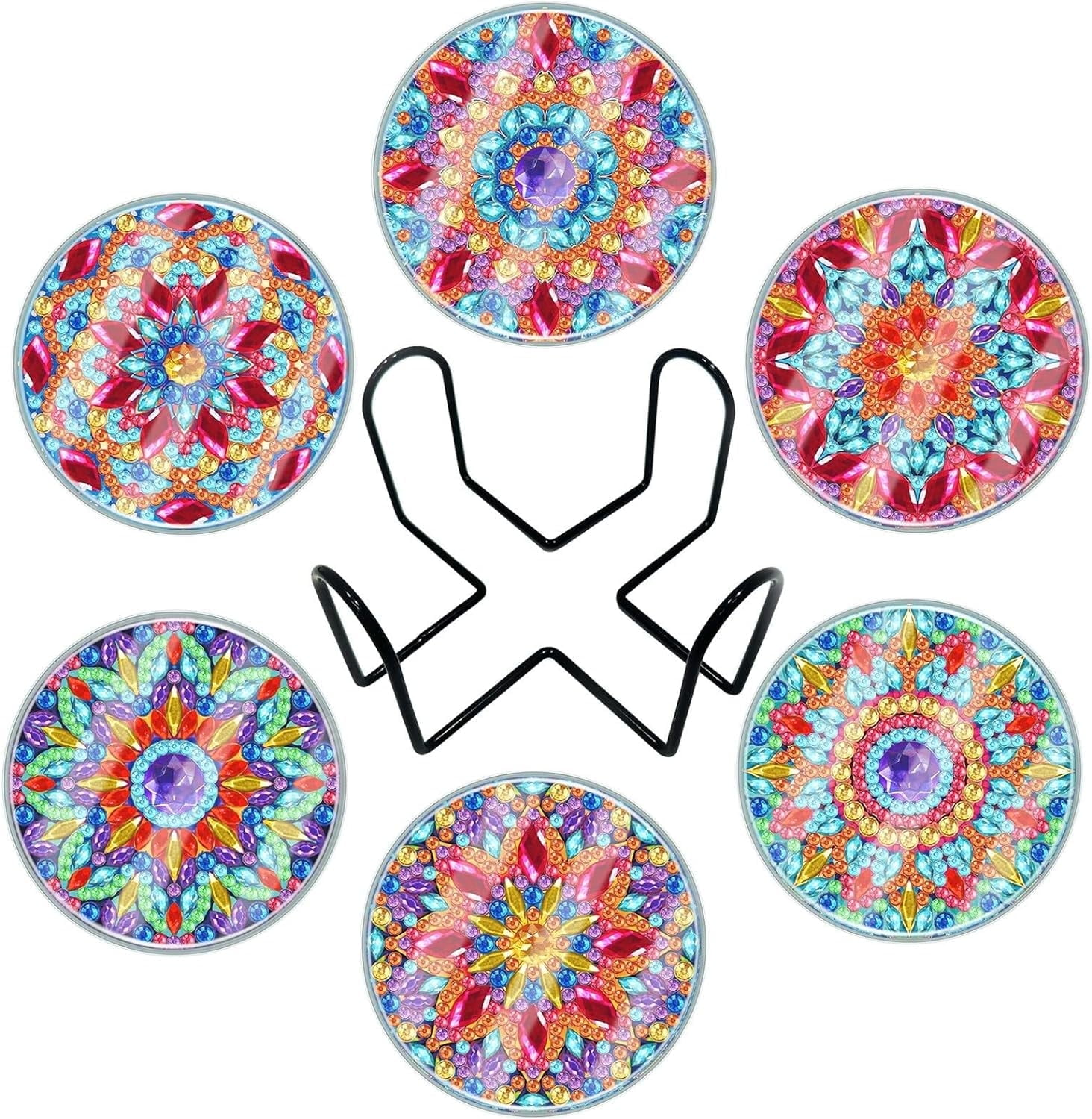 ARTopod 6Pcs Diamond Art Painting Coaster with Holder DIY Mandala ...