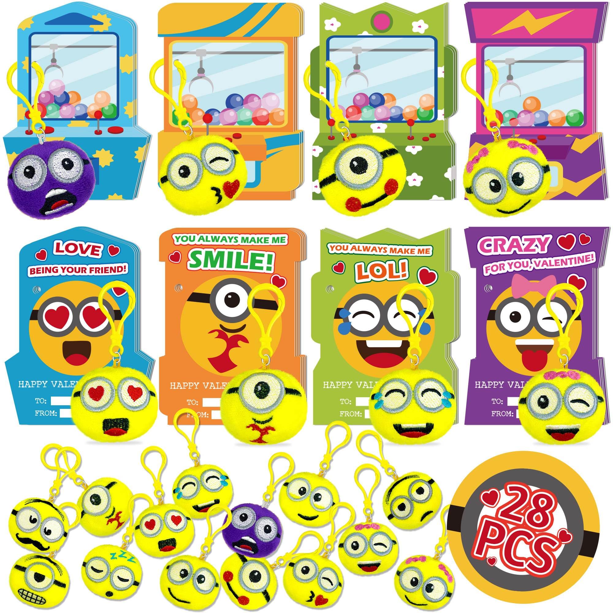 ARUSIMA Valentines Keychain - 28 PACK Expression Face Keychain with ...