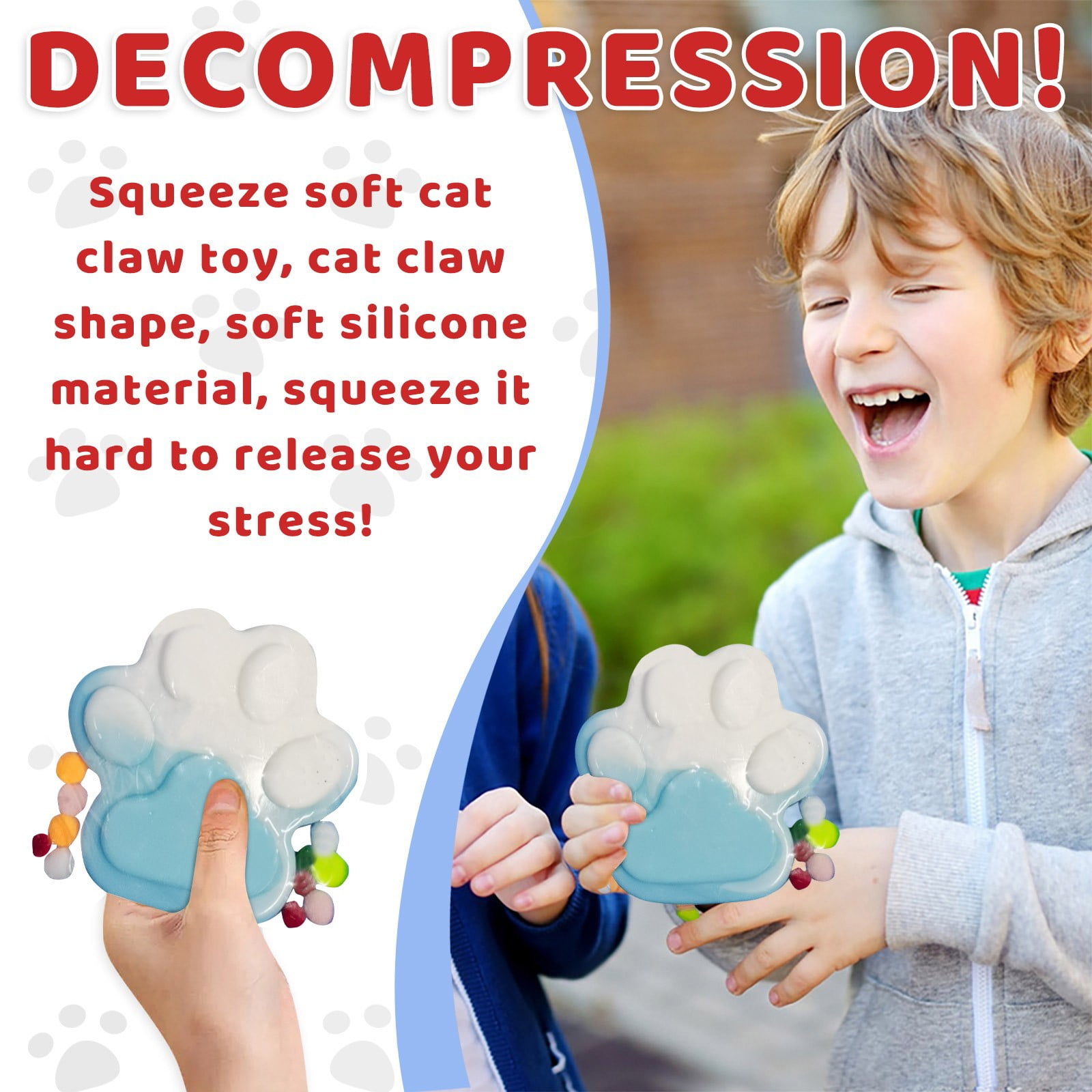 ARUTOOY Big Cat Paw Squeeze Toys,Fufu Cat Paw Sensory Toys for Stress ...