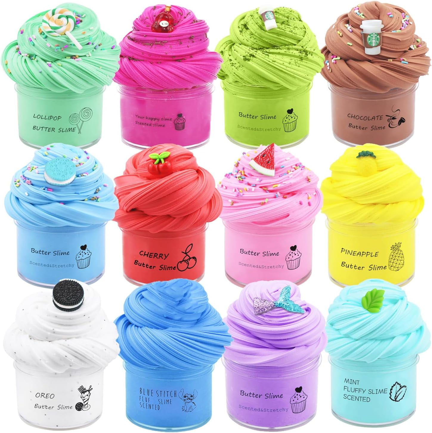 ARUTOOY Butter Slime Kit, Scented Slime with Multiple Vibrant Color ...