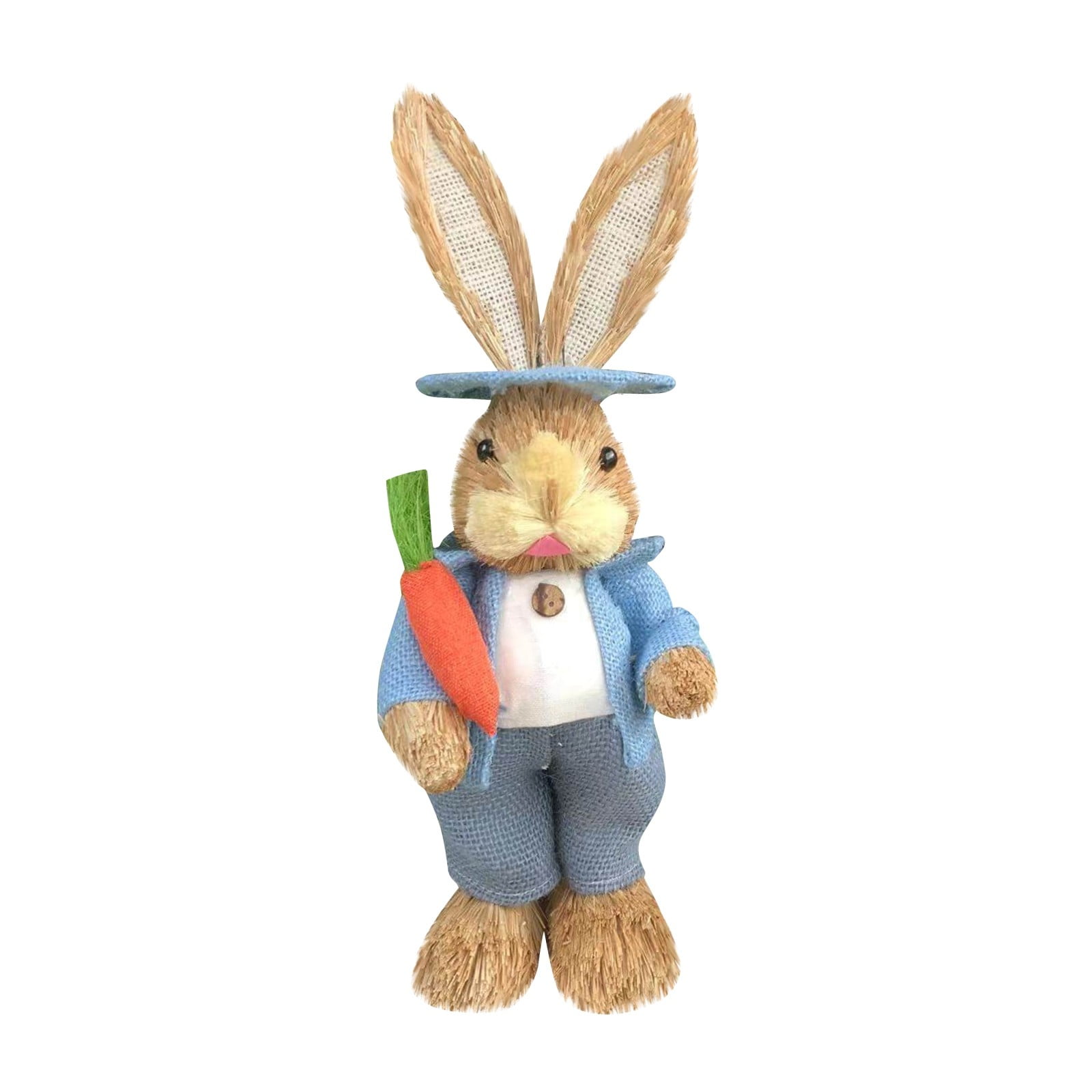ARUTOOY Easter Decorations Bunny Figurines with Carrots, Spring Straw ...